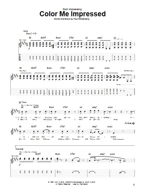 The Replacements Color Me Impressed Sheet Music Notes Chords Sheet