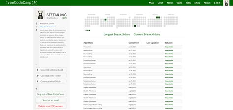 improve user account user info page · issue 5667 · freecodecamp