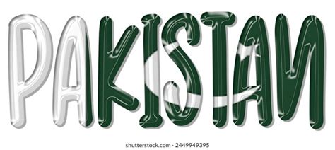 Pakistan Flag Text Font 3d Pakistan Stock Vector Royalty Free