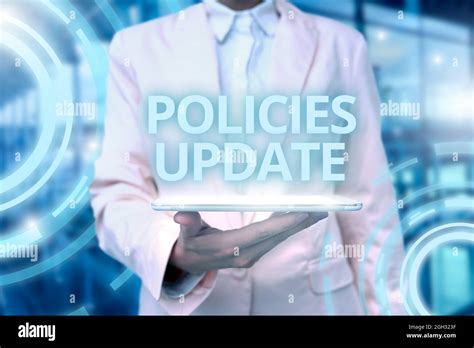 Writing Displaying Text Policies Update Internet Concept Act Of Adding New Information Or