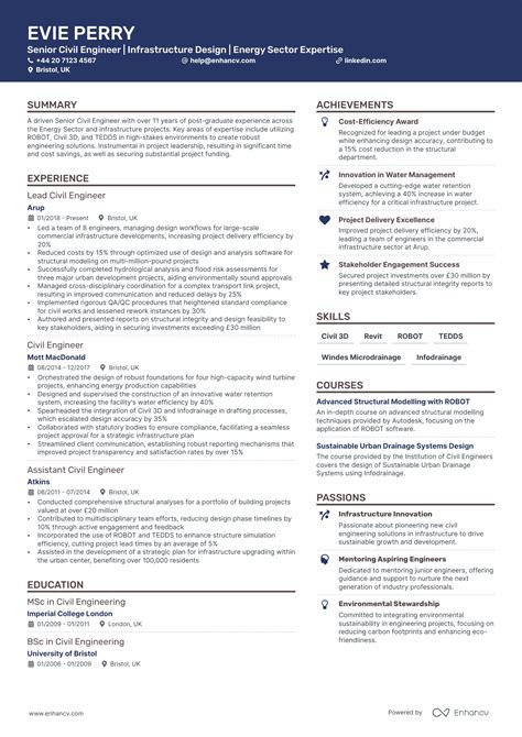 Civil Engineer CV Examples Guide For