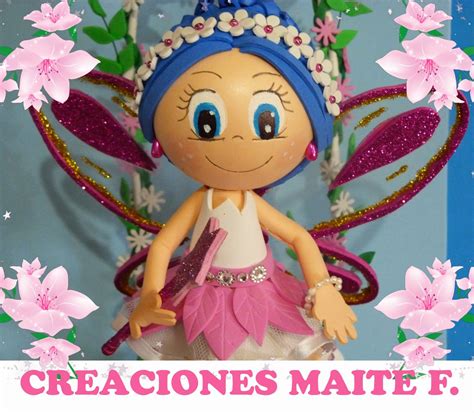 Manualidades y Creaciones Maite F FOFUCHA HADA MÁGICA con flor
