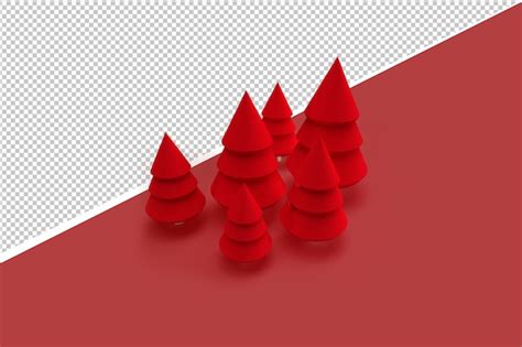 Árvore de natal em 3d renderizada isolada e isolada PSD Premium