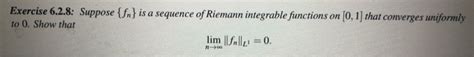 solved exercise 6 2 8 suppose in is a sequence of riemann