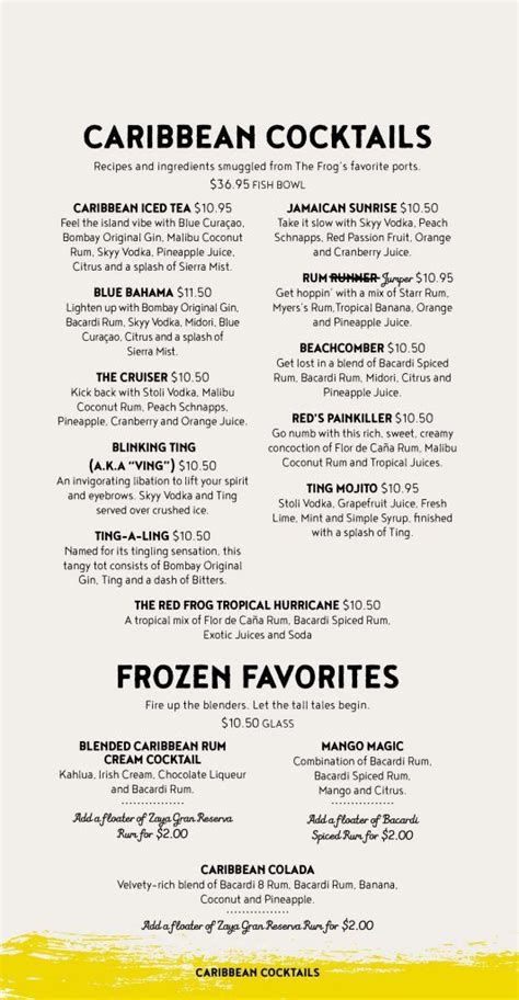 Carnival Cruise Line 2023 Drink Menus And Pricing Cruise Spotlight