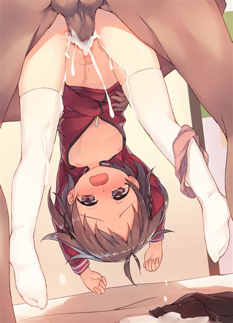 Boy Girl Antenna Hair Blush Brown Eyes Brown Hair Cum Cum In Pussy Cumdrip Flat Chest Full