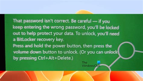 That Password Isnt Correct Be Careful Bitlocker Warning