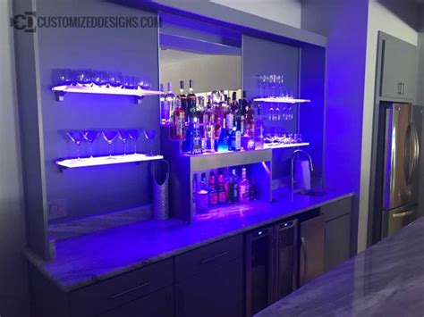 Led Lighted Shelves Back Bar Shelving For Home Bars And Restaurants