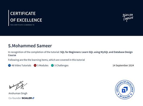 Completed Sql For Beginners Course Mohammed Sameers Posted On The Topic Linkedin
