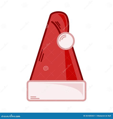 Cartoon Red Santa Hat Illustration Stock Vector Illustration Of Soft