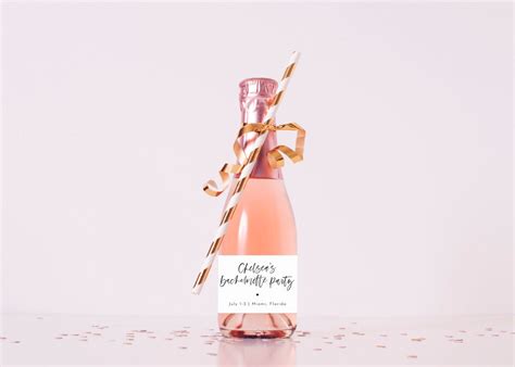 Mini Bottle Label Template Printable Mini Champagne Wine Label