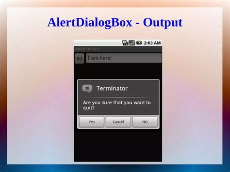 Alertdialog In Android PPT