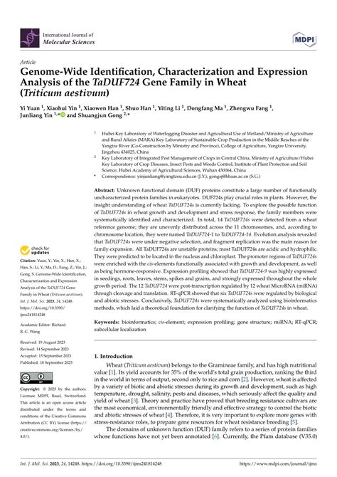 Pdf Genome Wide Identification Characterization And Expression