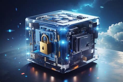 Premium Photo Cube Computing Technology With Padlock Cloud Data And Internet Security