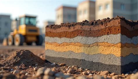 Cross Section Layered Soil Shows Composition Structure Used In