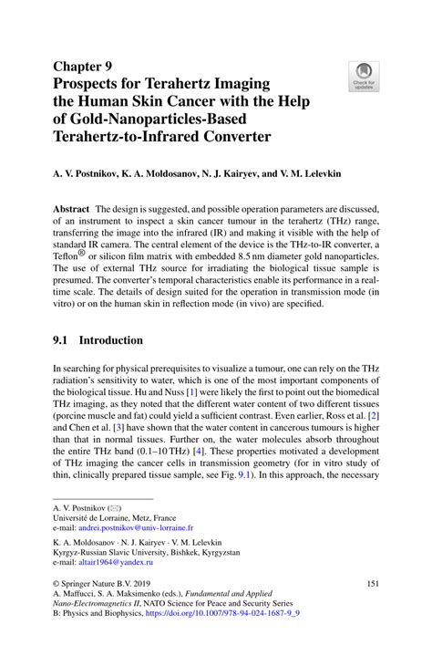 Pdf Prospects For Terahertz Imaging The Human Skin Cancer With The Help Of Gold Nanoparticles