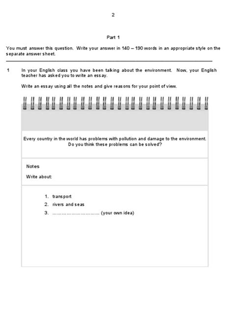 Fce Writing Sample Paper English Language Essays