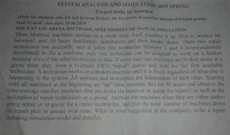 System Analysis And Simulation 2019 Spring Project