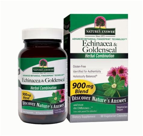 Natures Answer Echinacea And Goldenseal Vegetarian Caps 900mg 60 Ct