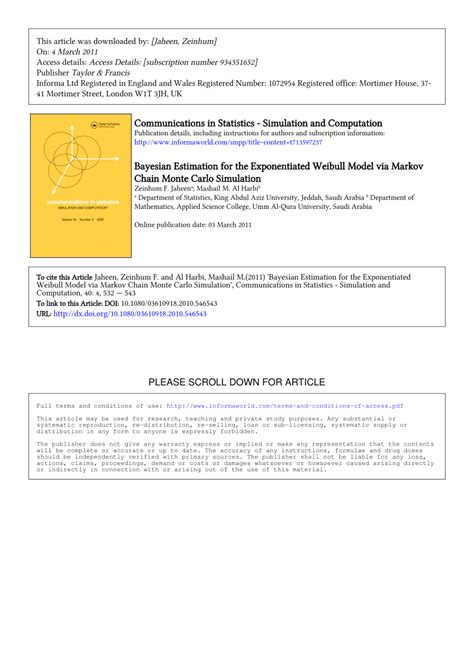 PDF Bayesian Estimation For The Exponentiated Weibull Model Via