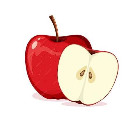 Premium Vector Sweet And Fresh Red Apple Fruit Vector
