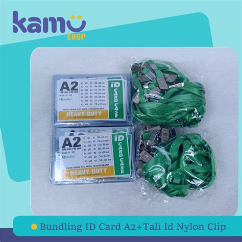 Jual BUNDLING 40 PCS ID CARD A2 40 PCS Tali ID Nylon Clip NYL
