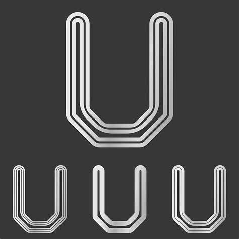 실버 라인 U 로고 디자인 세트 벡터 Ai Eps Uidownload