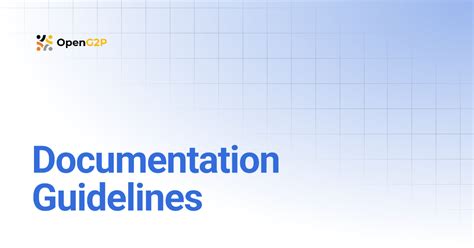 documentation guidelines openg2p docs