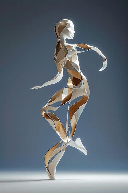 Premium Photo | A kinetic sculpture style rendering of a female figure ...