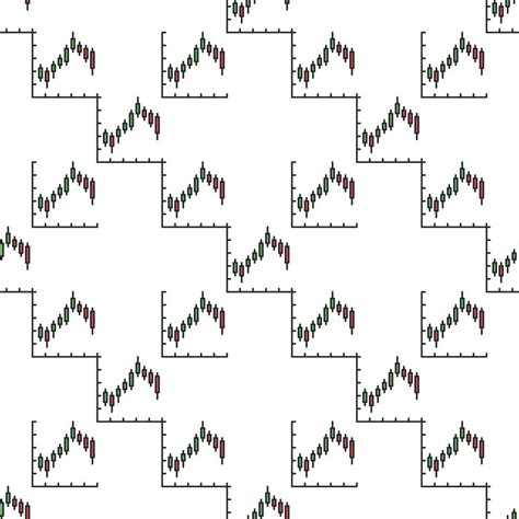 Cryptocurrency Trading Candlestick Chart Colored Seamless Pattern