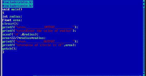 Wap To Area Of Circle Program Based On Structure Of C Programming