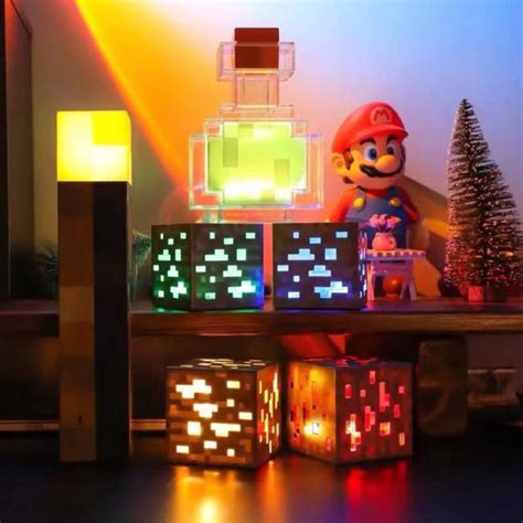 Rebrol Stok Sedia Minecraft Obor Lampu Warna Menukar Botol Potion Led