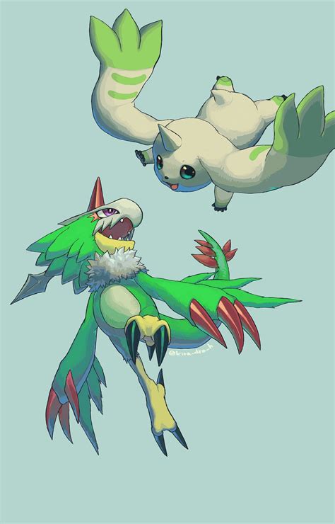 Terriermon And Pteromon Digimon Drawn By Kirakiradra Danbooru
