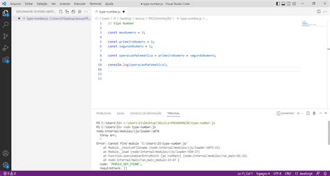 Dúvida Não Aparece O Resultado No Terminal Javascript Tipos