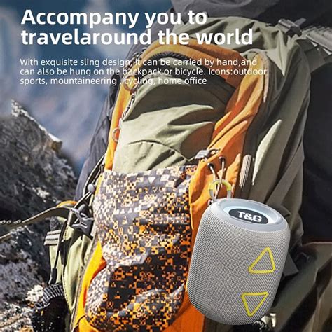 T G TG Outdoor Portable TWS Wireless Bluetooth Speaker LED Light Stereo Subwoofer Black