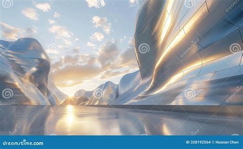 Parametric Museum Building Renderings Stock Illustration