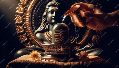 Lord Shiva Jalabhishek In The Early Morning Premium Ai Generated Image