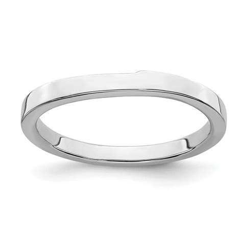 Solid 14k White Gold Contoured Curved Notched Wedding Band Ring Size 5