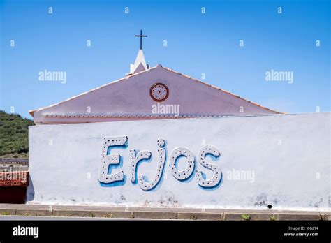 Villlage Name Of Erjos Spelt Out In Mosaic Tiling On A Wall Next To The