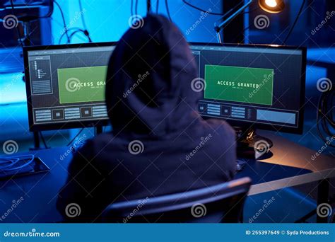 hacker using computer virus for cyber attack stock image image of