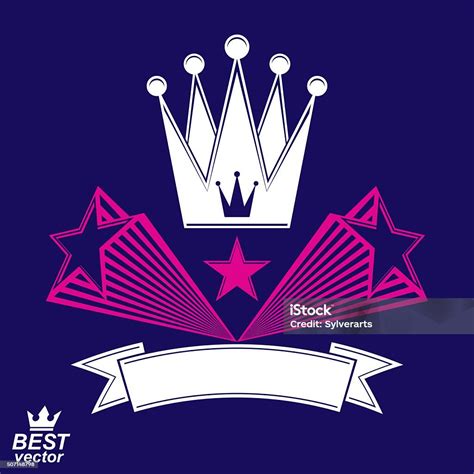Simbol Vektor Bergaya Kekaisaran Elemen Monarki Mahkota 3d Ilustrasi