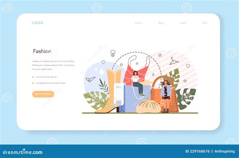Fashion Stylist Web Banner Or Landing Page Modern Creative Job Stock