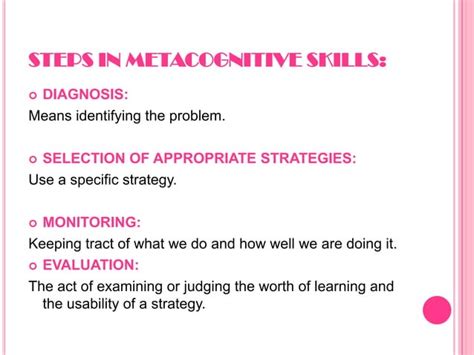 The Metacognitive Process Pptx