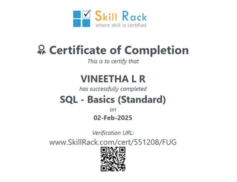 Vineetha L R On Linkedin Sql Certification Professionalgrowth Dataskills