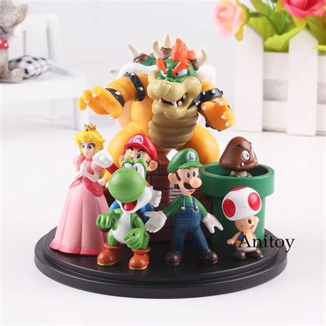 Super Mario Action Figure Mario Princess Peach Luigi Bowser Yoshi Toad