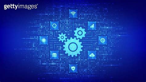 automation software gears icon made with binary code iot and