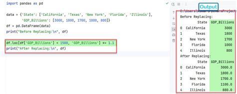 replace multiple values in pandas dataframe based on conditions