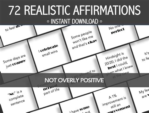 72 Realistic Affirmations And Validation Etsy