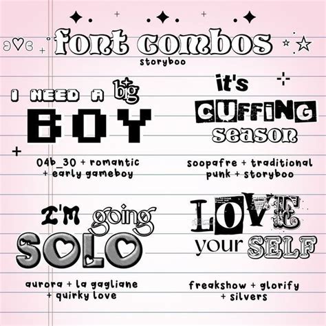 Font Combos🍭 Gaya Huruf Jenis Huruf Tulisan Desain Buklet