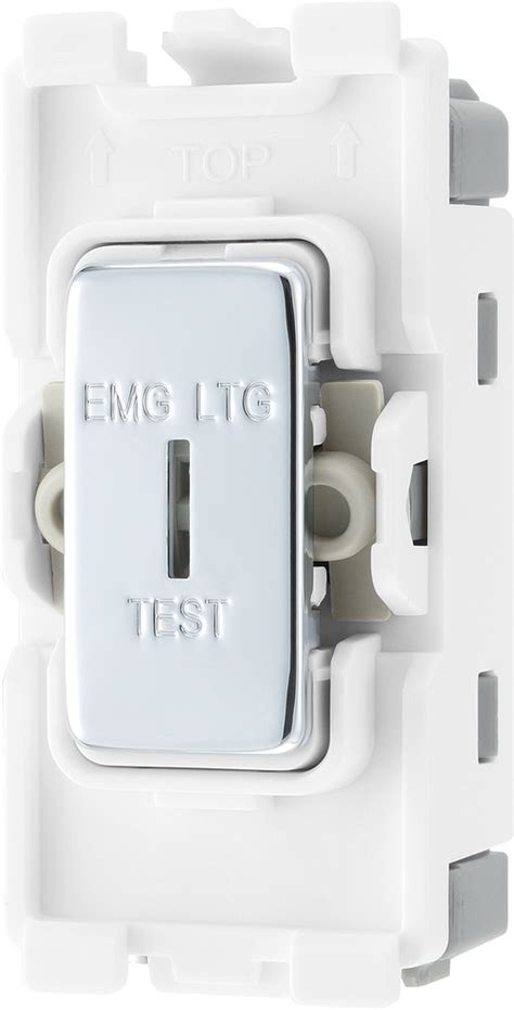 BG Nexus Grid Polished Chrome RPC EL Way Single Pole Key Switch Module Printed EMG LTG